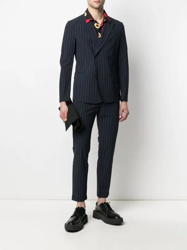 HYDROGEN Pinstripe Double-breasted Blazer