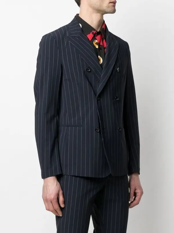 HYDROGEN Pinstripe Double-breasted Blazer
