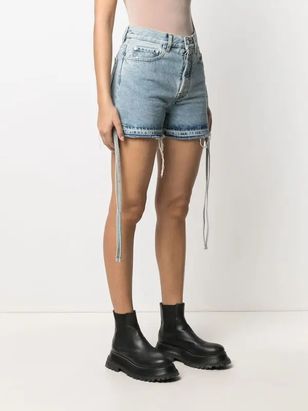 Off-White Side Tie Denim Shorts