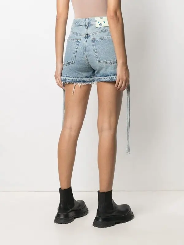 Off-White Side Tie Denim Shorts