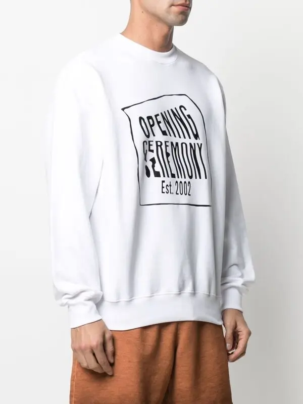 Opening Ceremony Cotton Jersey Fleece Sweatshirt - White