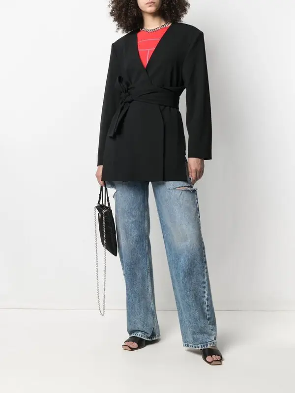 AMBUSH Asymmetric-hem Belted Blazer