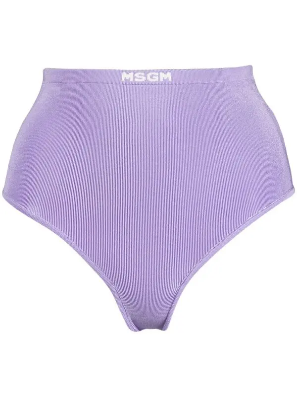 MSGM Intarsia-logo Briefs - Purple