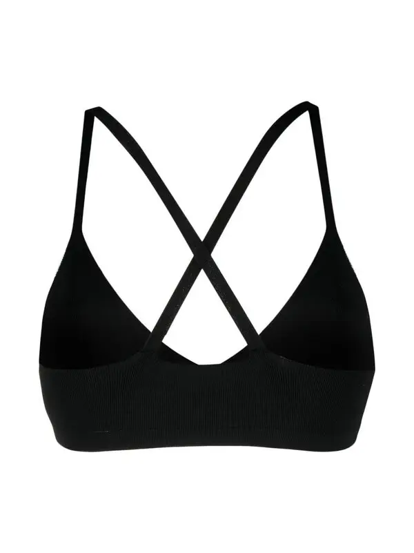 MSGM Ribbed Knit Logo-hem Bra