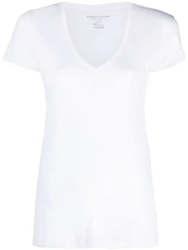 Majestic Filatures V-neck Short-sleeve T-shirt - White