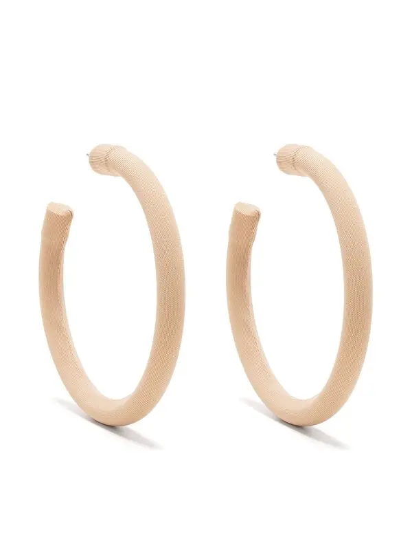 MAISON MARGIELA Large Open Hoop Earrings - Neutrals