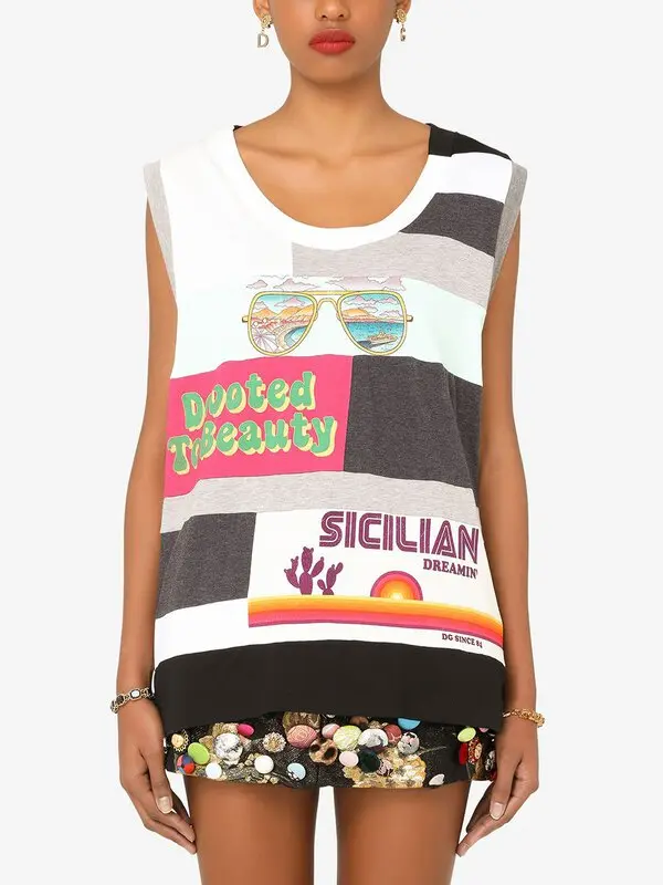 Dolce & Gabbana Mix-print Tank Top