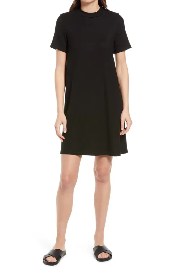 strapless open back dress Long Sleeve Rib Knit Mini Dress