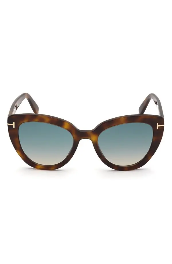 Tom Ford Izzi 53mm Cat Eye Sunglasses - Dark Havana  display picture 3