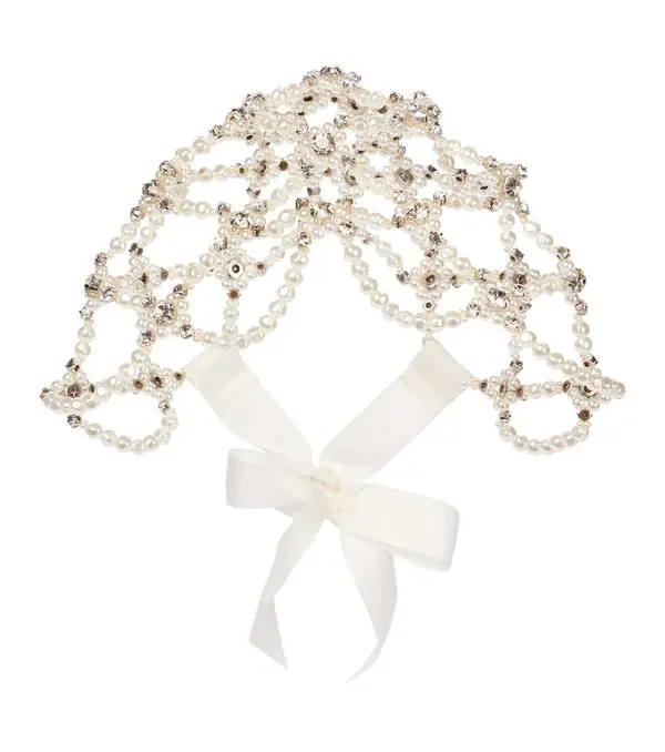 Simone Rocha Embellished Headpiece In White - 30% Off | Editorialist