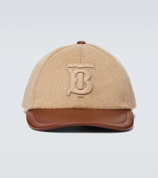 Burberry Monogrammed Cashmere Baseball Cap