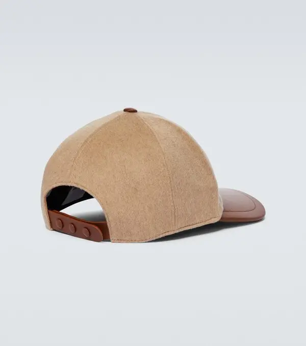 Burberry Monogrammed Cashmere Baseball Cap