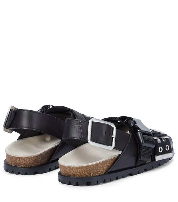 Sacai X A.P.C. Jules Leather Sandals In Black - 40% Off  display picture 1