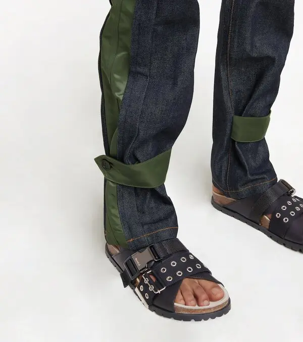 Sacai X A.P.C. Jules Leather Sandals In Black - 40% Off  display picture 3