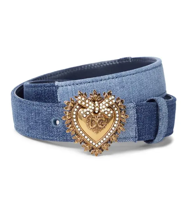 Dolce & Gabbana Devotion Denim Belt - Blue