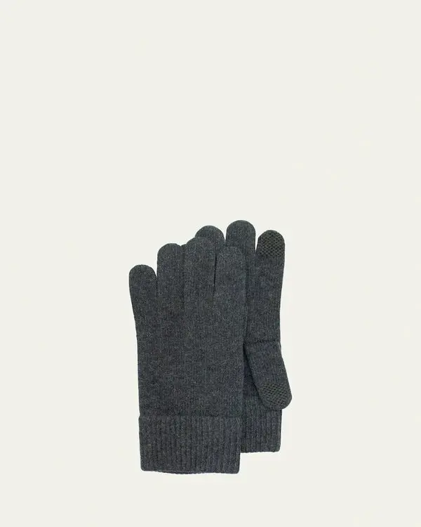 Bergdorf Goodman Cashmere Touchscreen Gloves - Dkgray