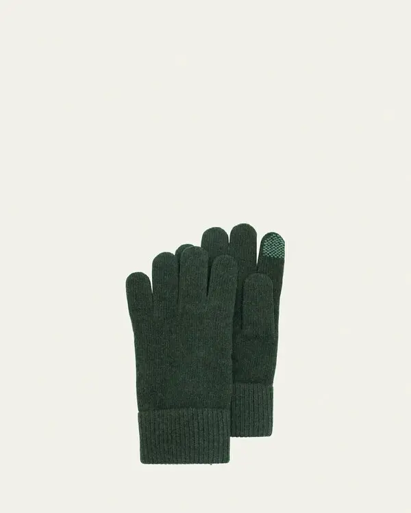 Bergdorf Goodman Cashmere Touchscreen Gloves - Green