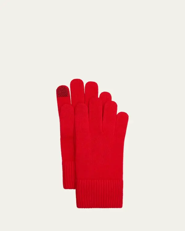 Bergdorf Goodman Cashmere Touchscreen Gloves - Red