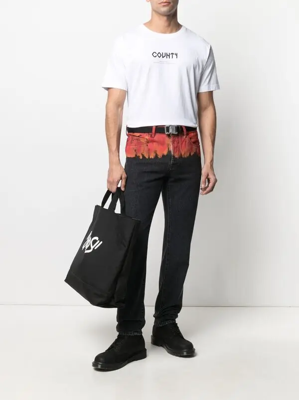 COUNTY OF MILAN Marcelo Burlon Flame-print Jeans