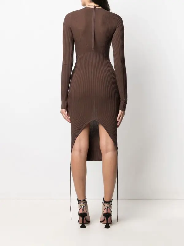 ANDREĀDAMO Cut-out Fitted Knitted Dress