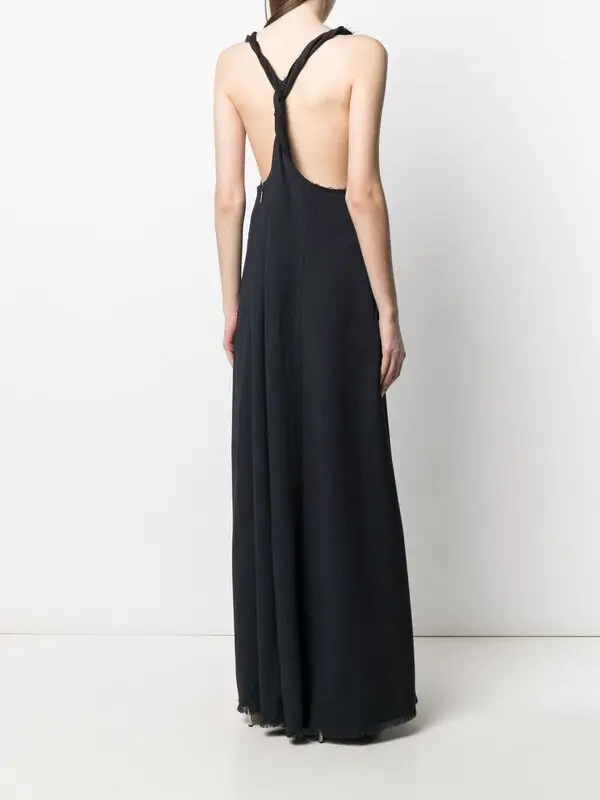 AMBUSH Black Virgin Wool-blend Racerback Wide-leg Jumpsuit