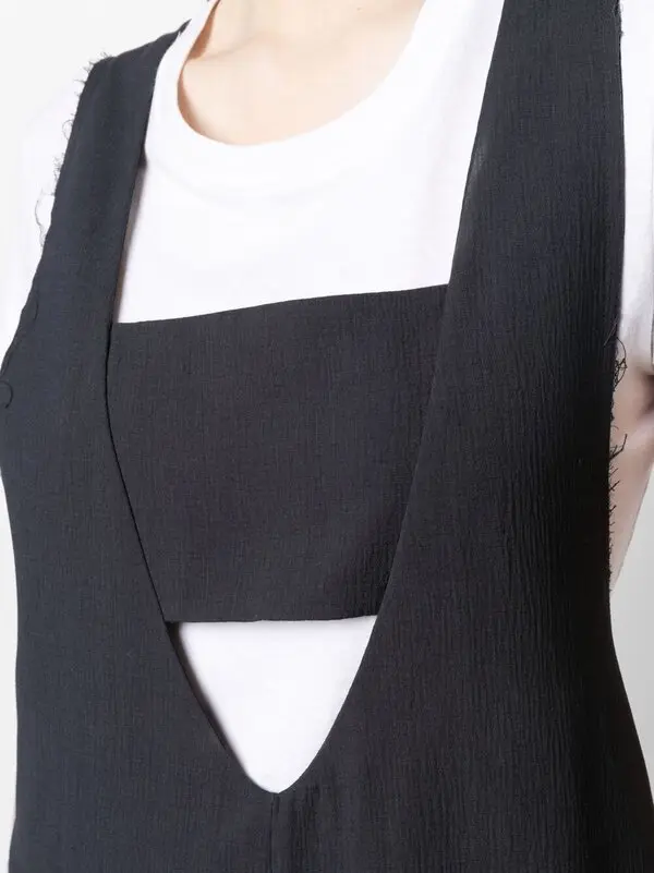 AMBUSH Black Virgin Wool-blend Racerback Wide-leg Jumpsuit