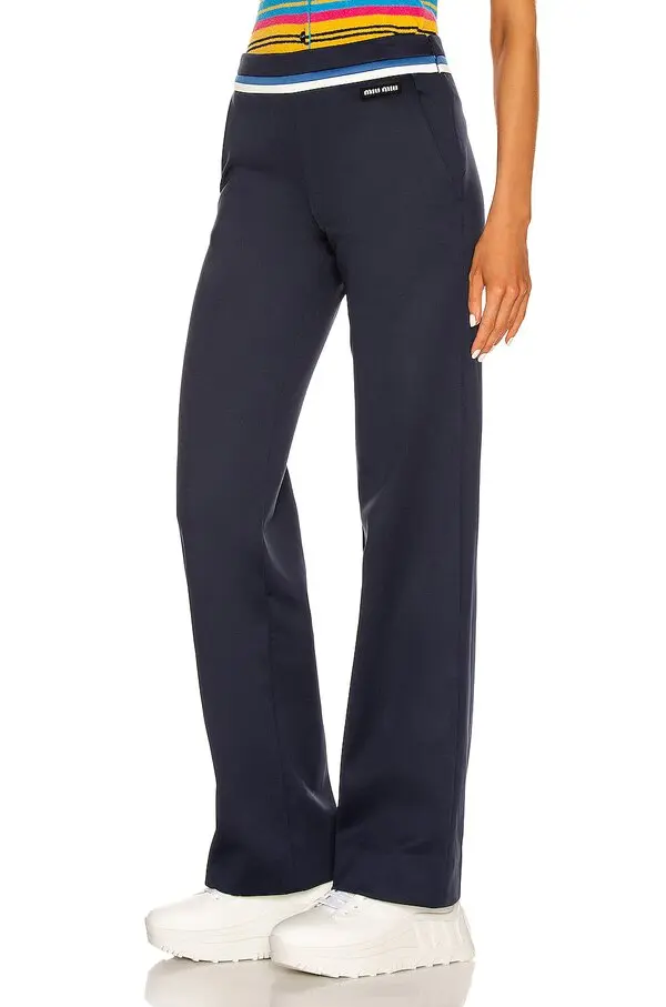 Miu Miu Lux Fleece Trouser In Navy