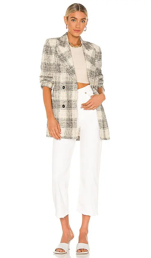LEVI'S Ribcage Straight Ankle Jeans In White - Cloud Over