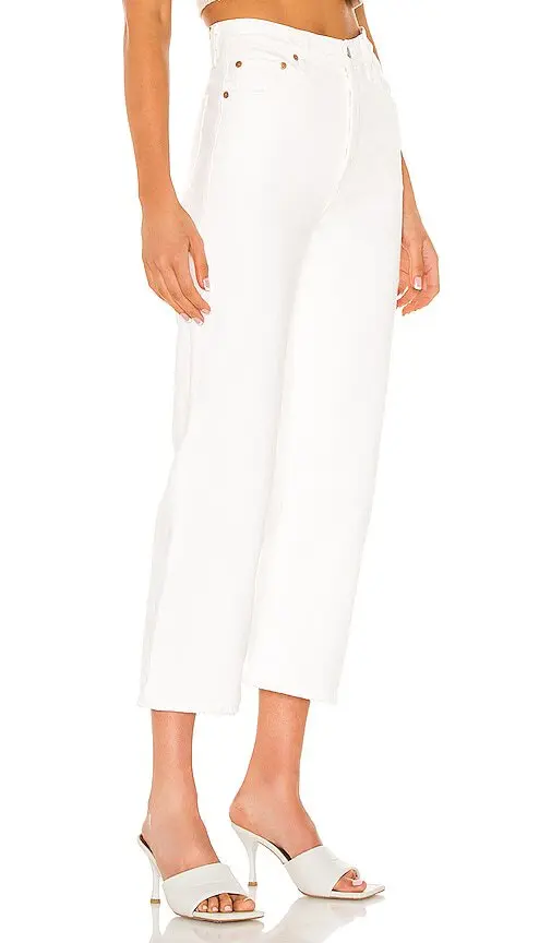 LEVI'S Ribcage Straight Ankle Jeans In White - Cloud Over