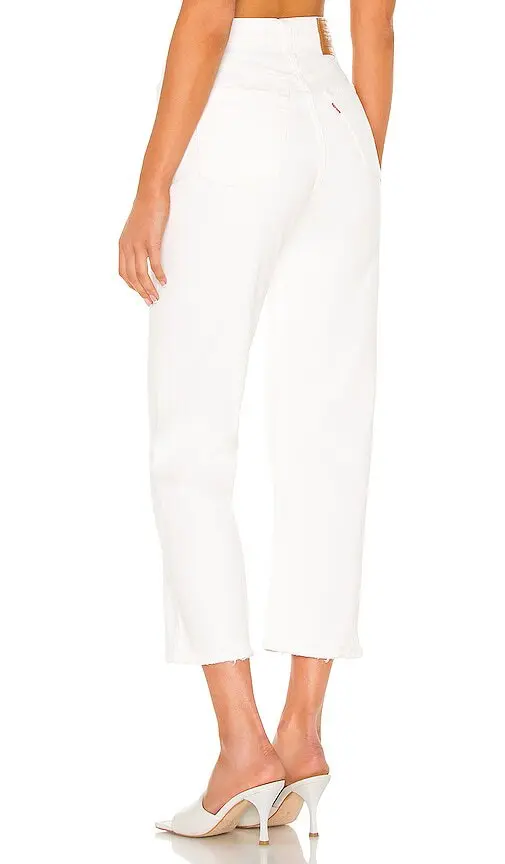 LEVI'S Ribcage Straight Ankle Jeans In White - Cloud Over