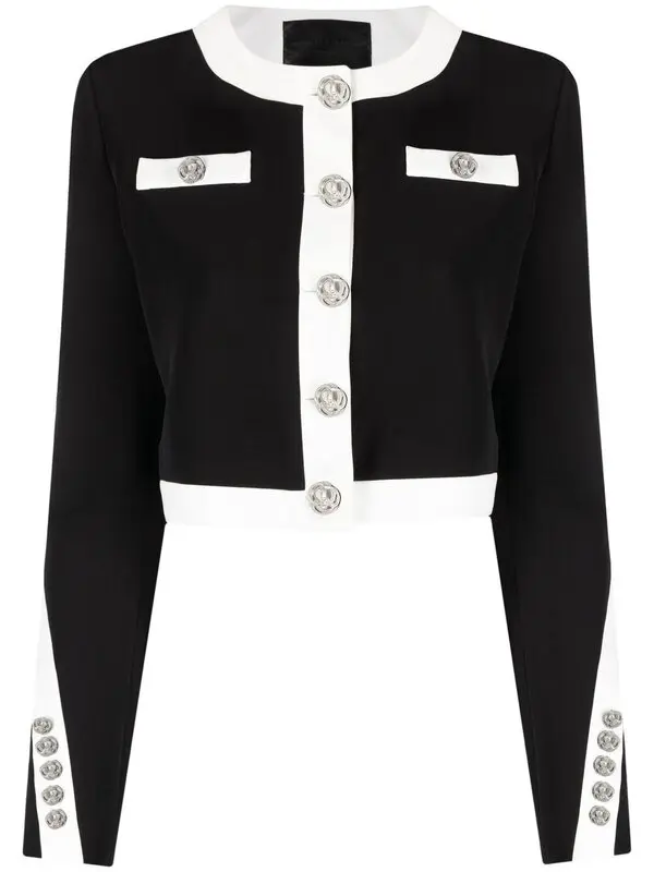 Philipp Plein Two-tone Button-up Jacket - Black