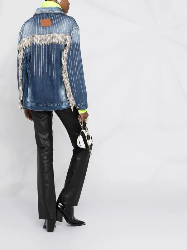 Philipp Plein Crystal-embellished Denim Jacket