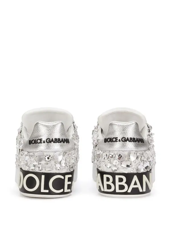Dolce & Gabbana Portofino Embroidered Sneakers - White