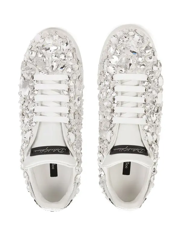 Dolce & Gabbana Portofino Embroidered Sneakers - White