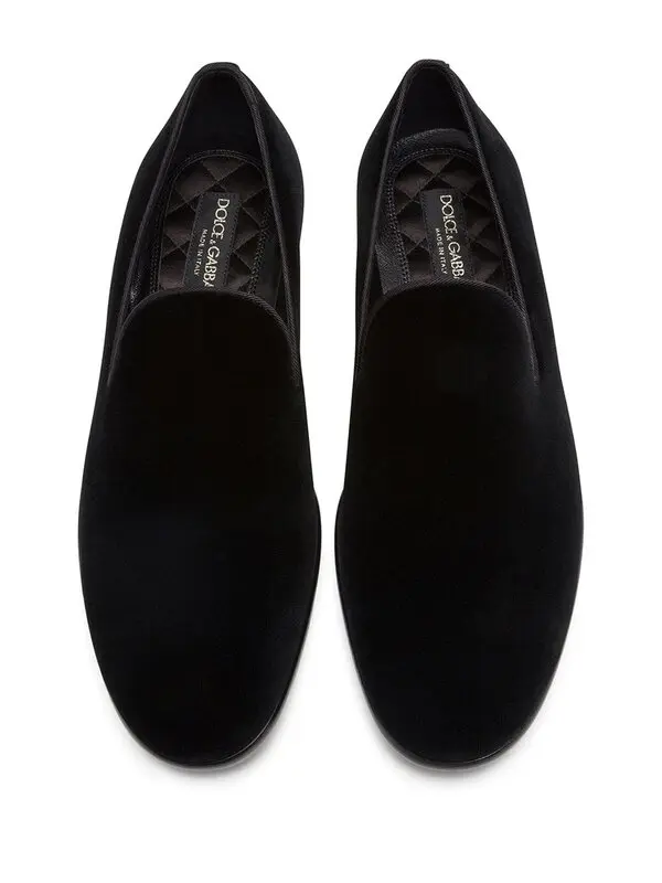 Dolce & Gabbana Velvet Slippers - Black