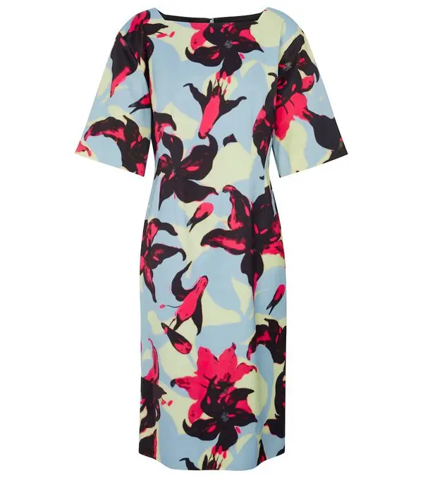 Dries Van Noten Printed Midi Dress - Blue