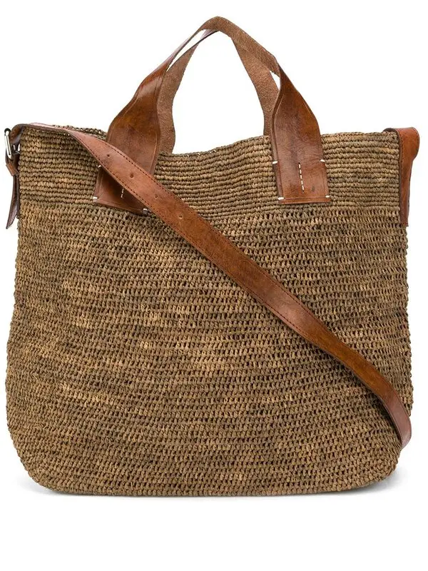 IBELIV Woven Raffia Tote - Neutrals