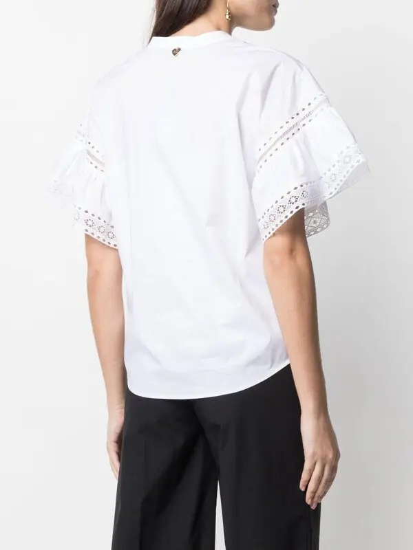 TWINSET Broderie Anglaise Flutter-sleeve Blouse