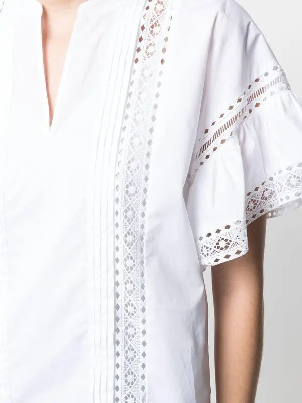 TWINSET Broderie Anglaise Flutter-sleeve Blouse