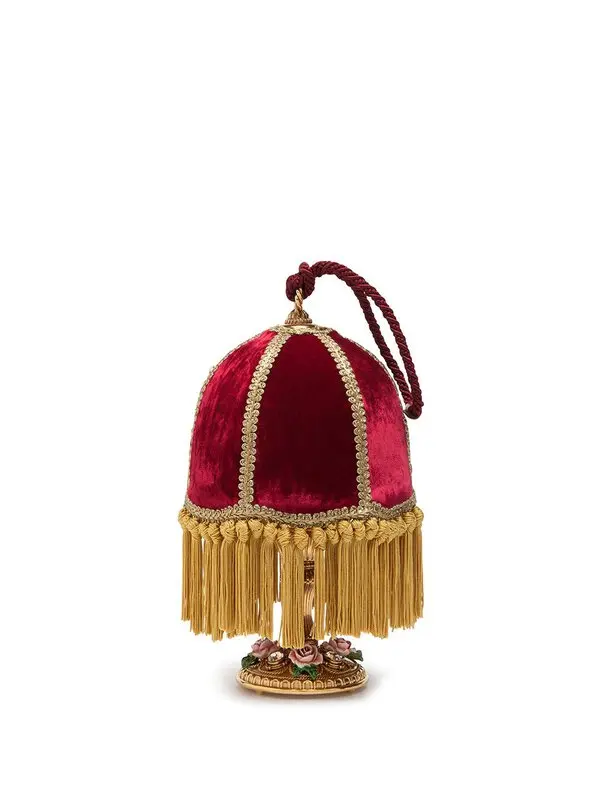 Dolce & Gabbana Velvet-effect Tassel Clutch