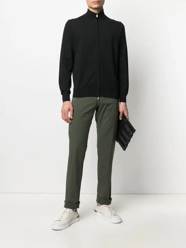 Canali Funnel Neck Zip-up Jumper
