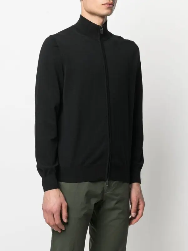 Canali Funnel Neck Zip-up Jumper