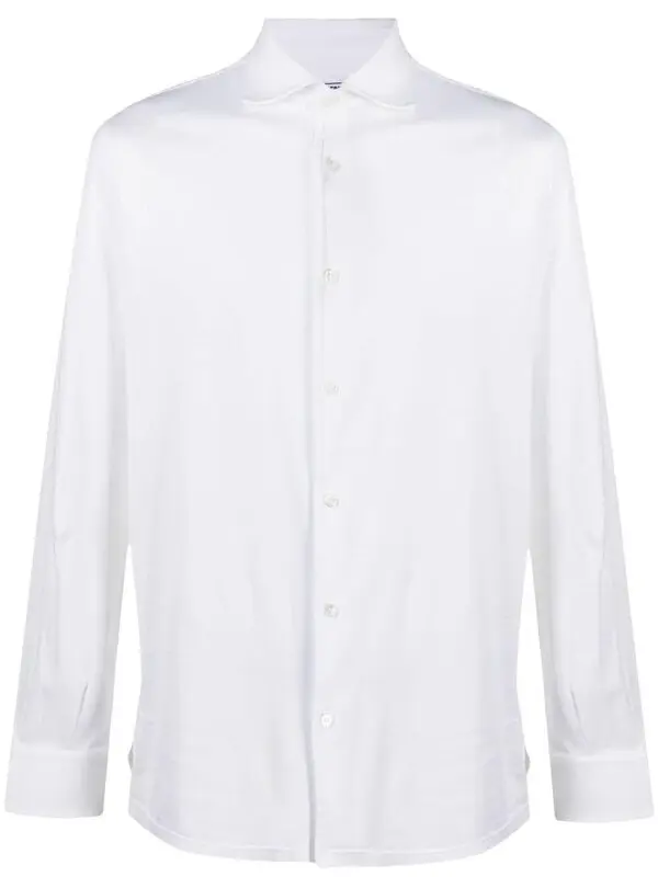 Fedeli Plain Button-down Shirt - White