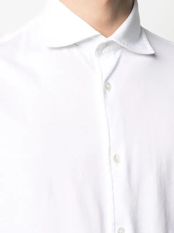 Fedeli Plain Button-down Shirt - White