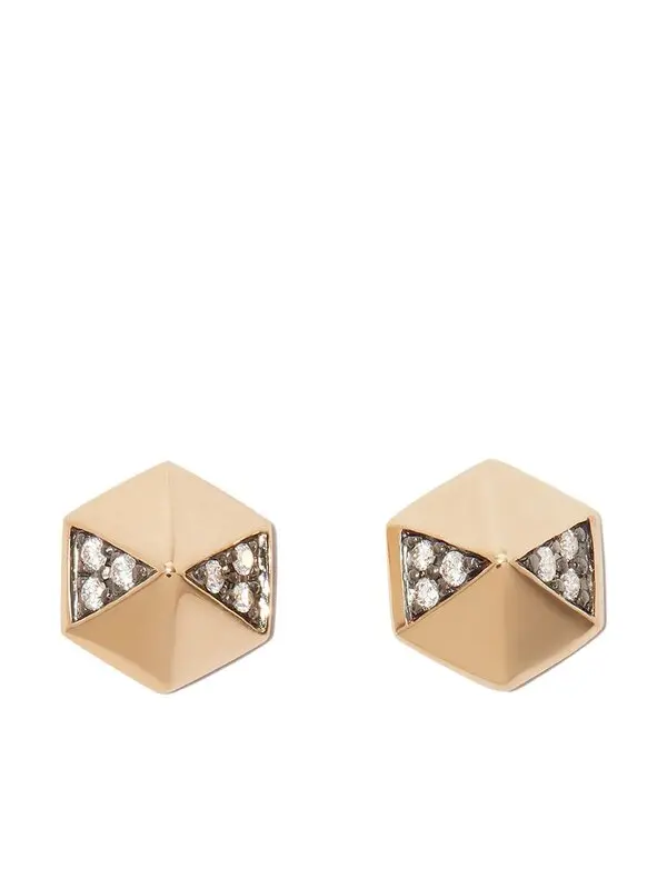 Harwell Godfrey 18kt Yellow Hexagon Earrings
