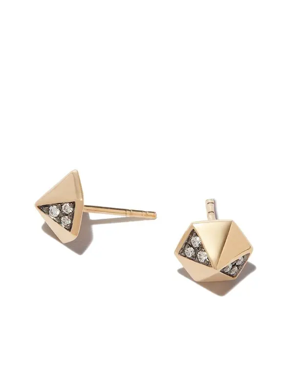 Harwell Godfrey 18kt Yellow Hexagon Earrings