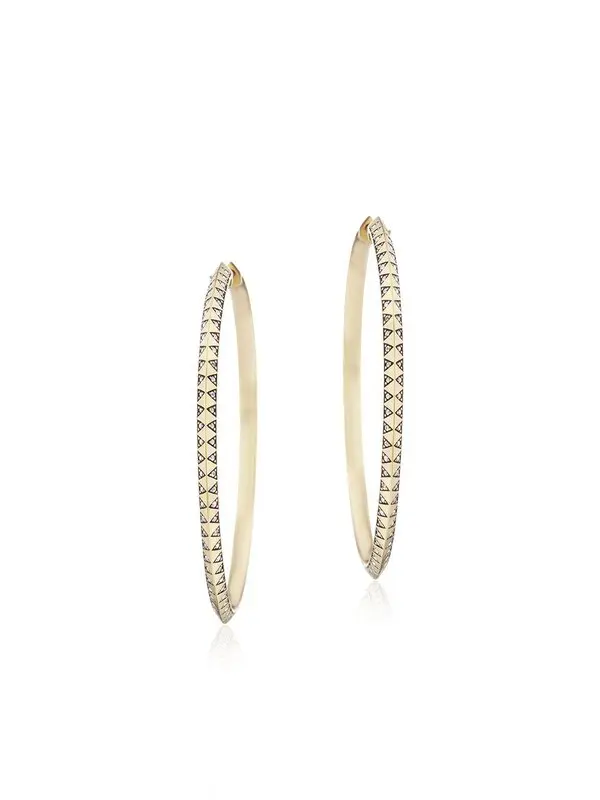 Harwell Godfrey 18kt Yellow Diamond Hoop Earrings - Gold