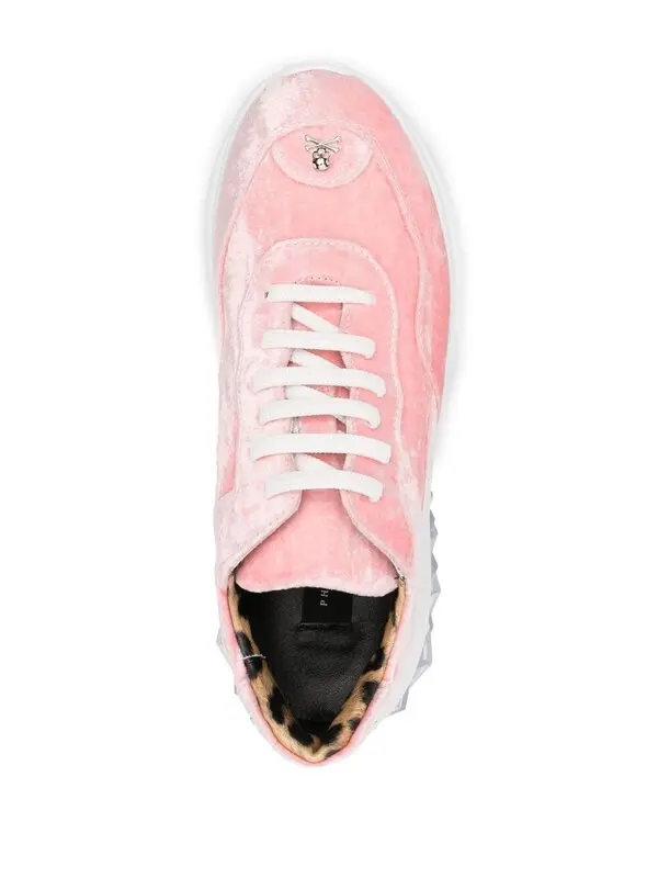 Philipp Plein Velvet Low-top Sneakers - Pink