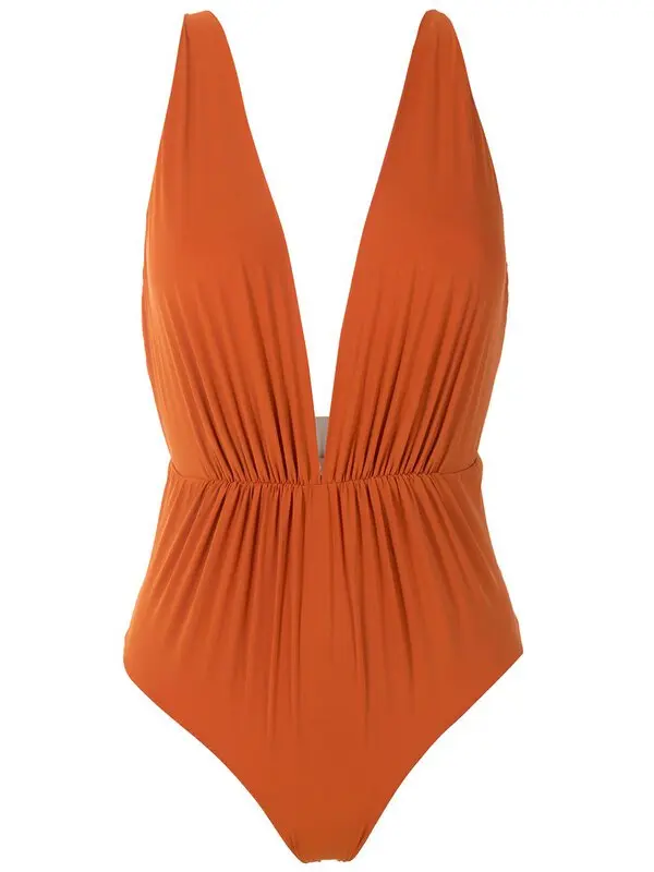 CLUBE BOSSA Clavert Plunging Neck One-piece - Orange