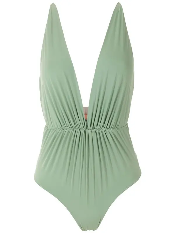 CLUBE BOSSA Clavert Plunging Neck One-piece - Green